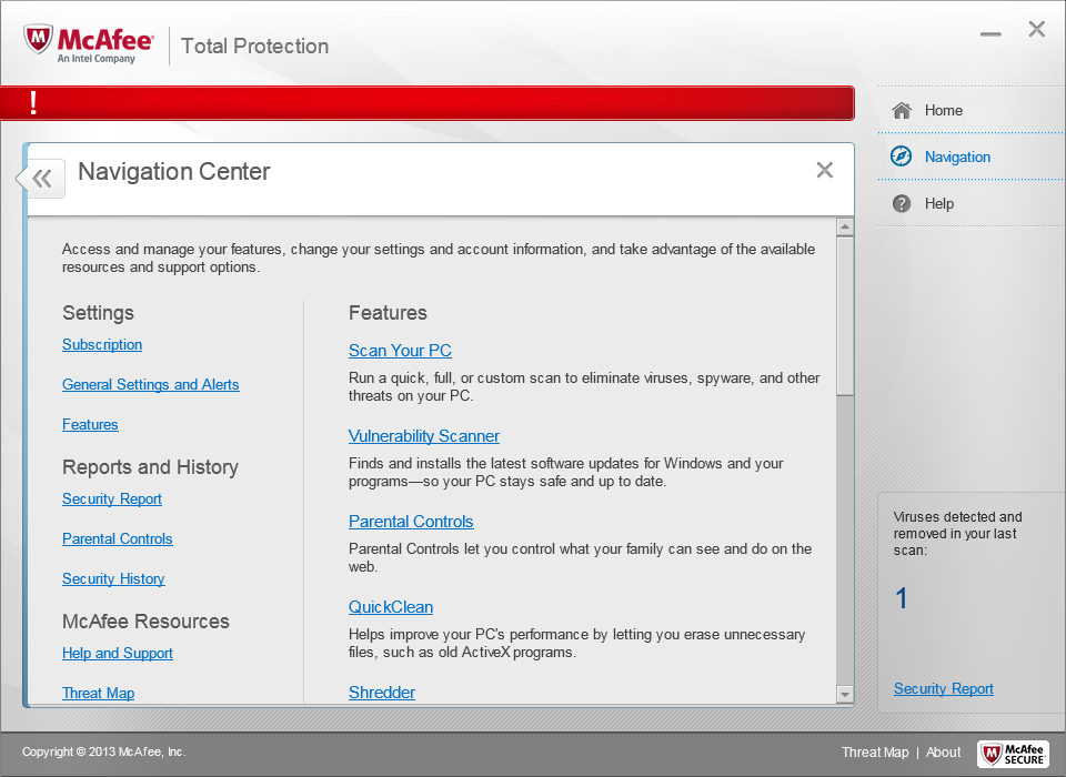 Turning McAfee Total Protection Real time Protection Off