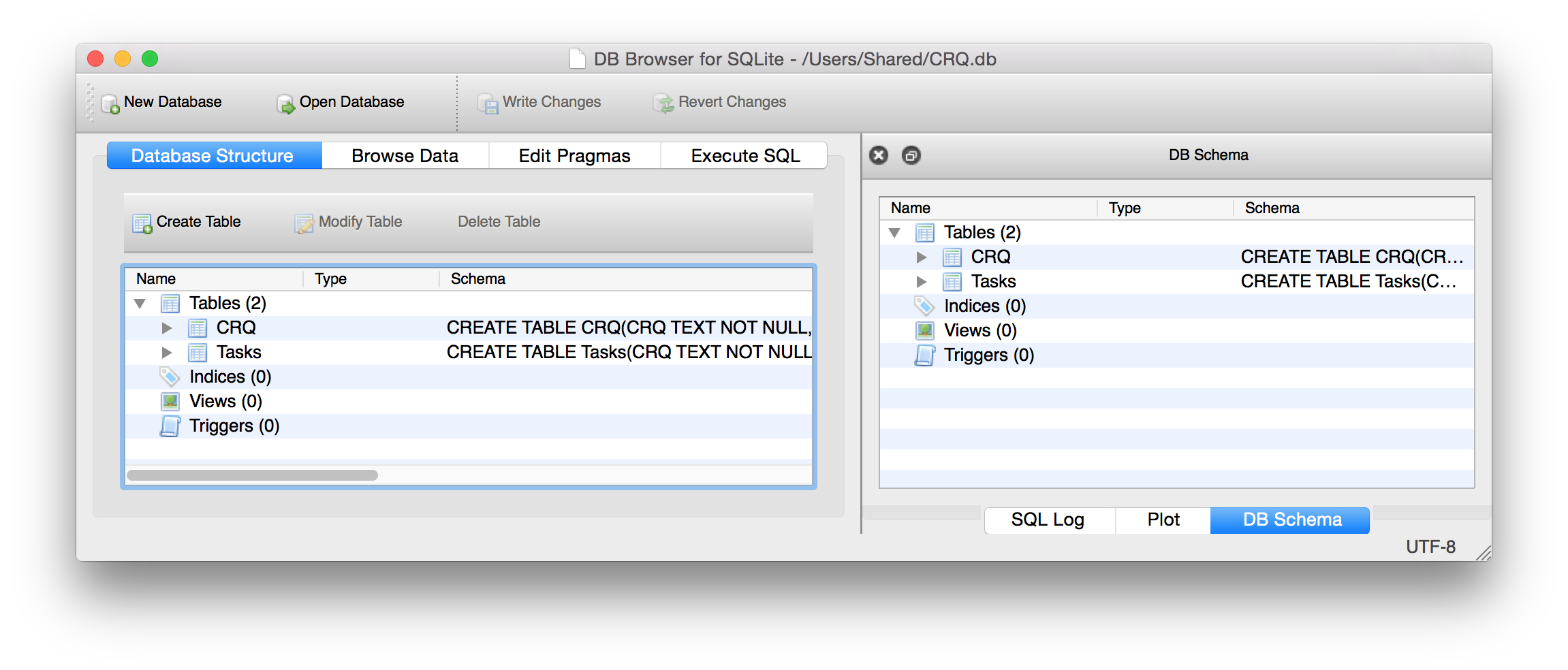 DB Browser For SQLite On OS X